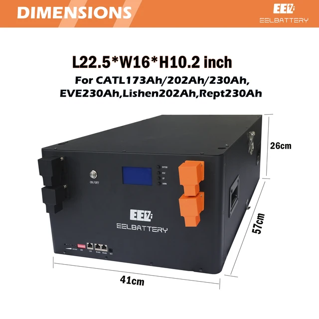 EEL 48V LiFePO4 Battery Case Box Server Rack DIY 230Ah 280Ah with ...