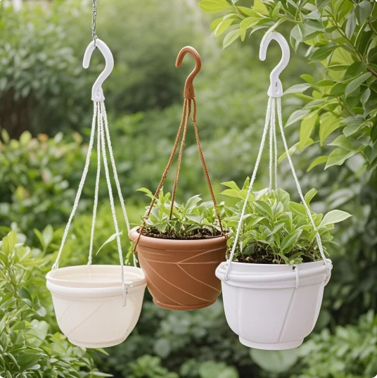 Plant Flower Pots Flowers Container Home Garden Decor Plastic Hanging ...