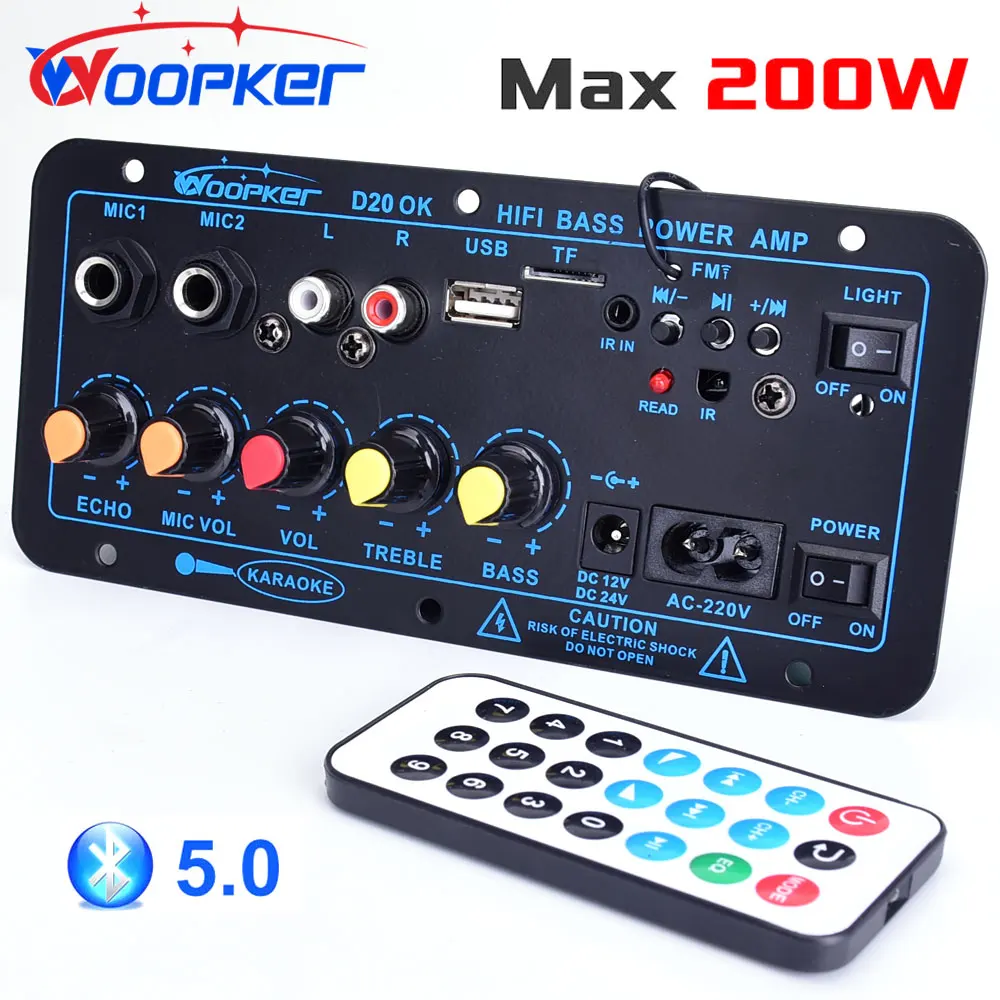Woopker-Amplifier-Board-60-200W-Bluetooth-AMP-USB-FM-Radio-TF-Player ...