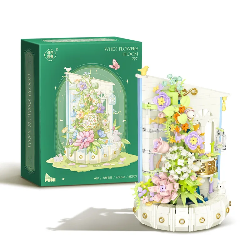 Romantic Preserved Flower Micro Building Blocks Hydrangea Home Decor ...
