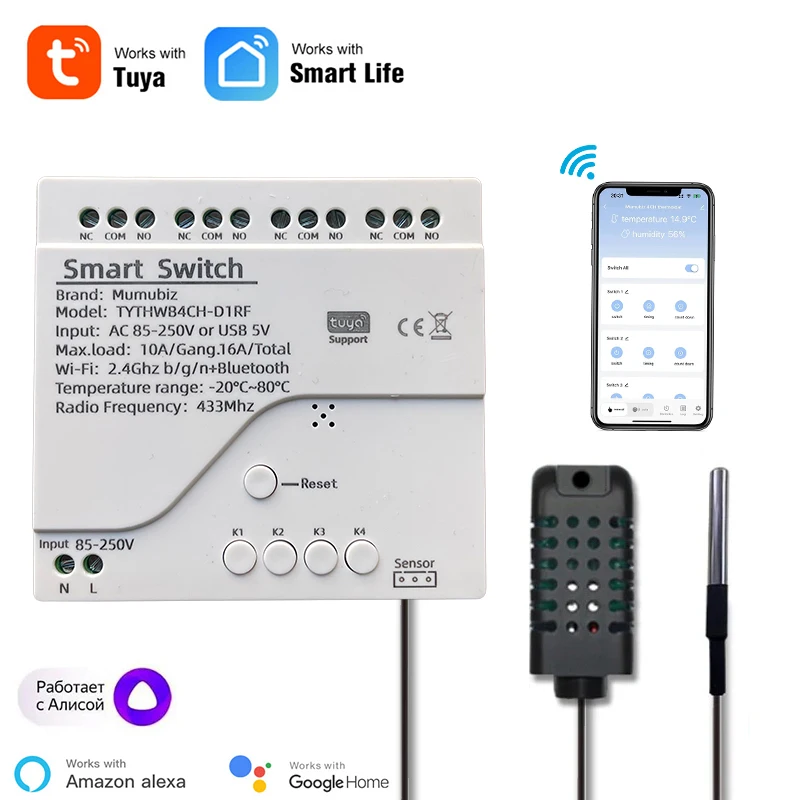 Tuya-WiFi-250V-4-Channel-Temperature-Humidity-Smart-Switch-Smart-Life ...