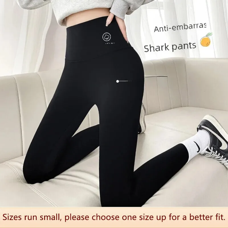 Spring-Summer-Women-High-waist-Slimming-Yoga-Pants-Thin-Black-Bean ...