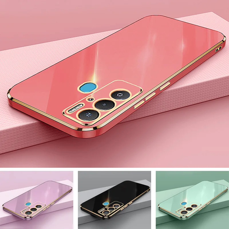 For Tecno Pova Neo Case Luxury Square Plating Tecno Pova Neo Phone Case ...