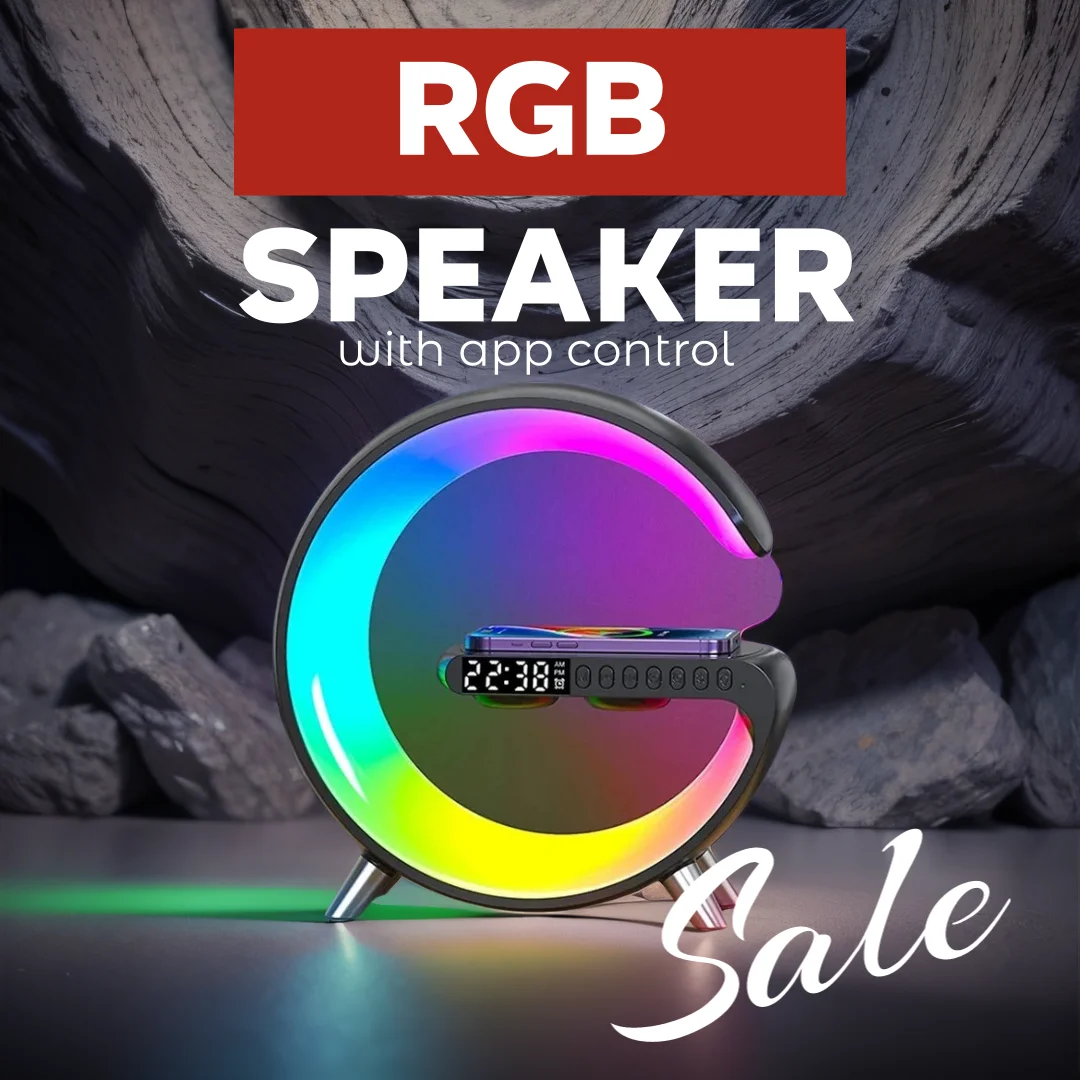 Big-G-Bluetooth-Speaker-Alarm-Clock-With-Wireless-Charger-LED-Bedside ...