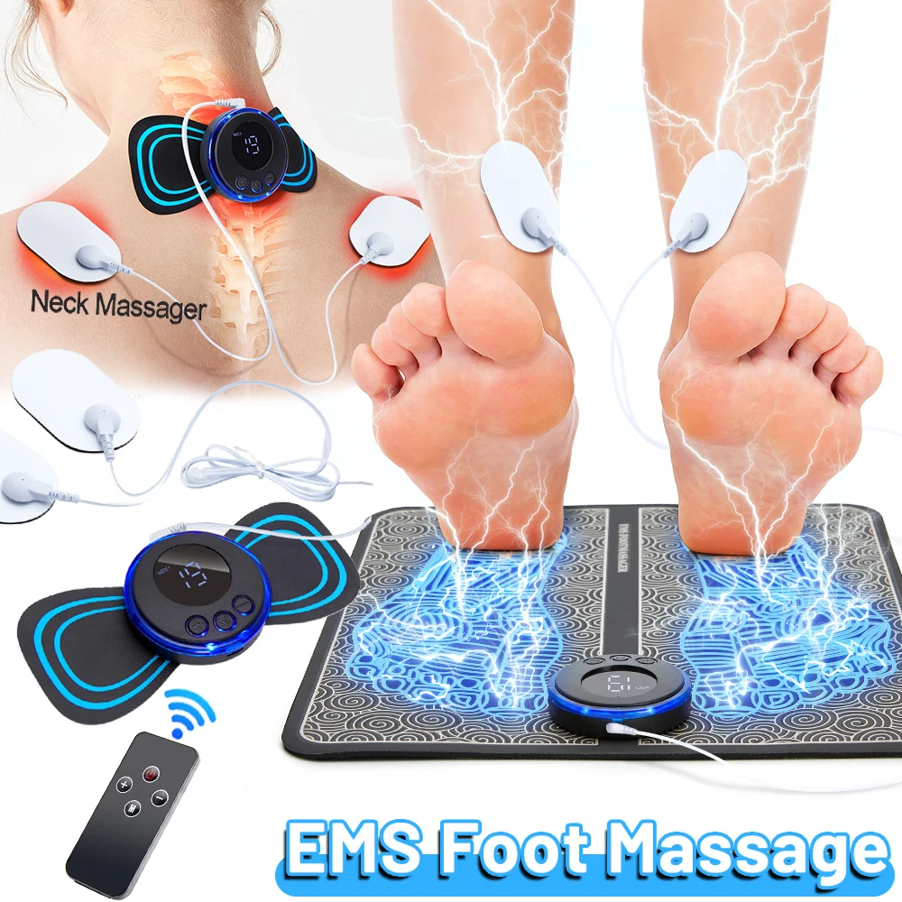 Electric-EMS-Foot-Massager-Pad-Pulse-Acupuncture-Point-Pen-Feet-Massage ...