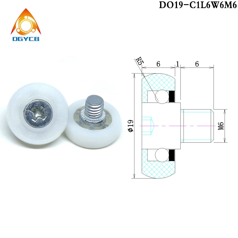 1pcs DO19 C1L6W6M6 Diameter 19 mm POM Coated Drawer Rollers TOK Cabinet ...