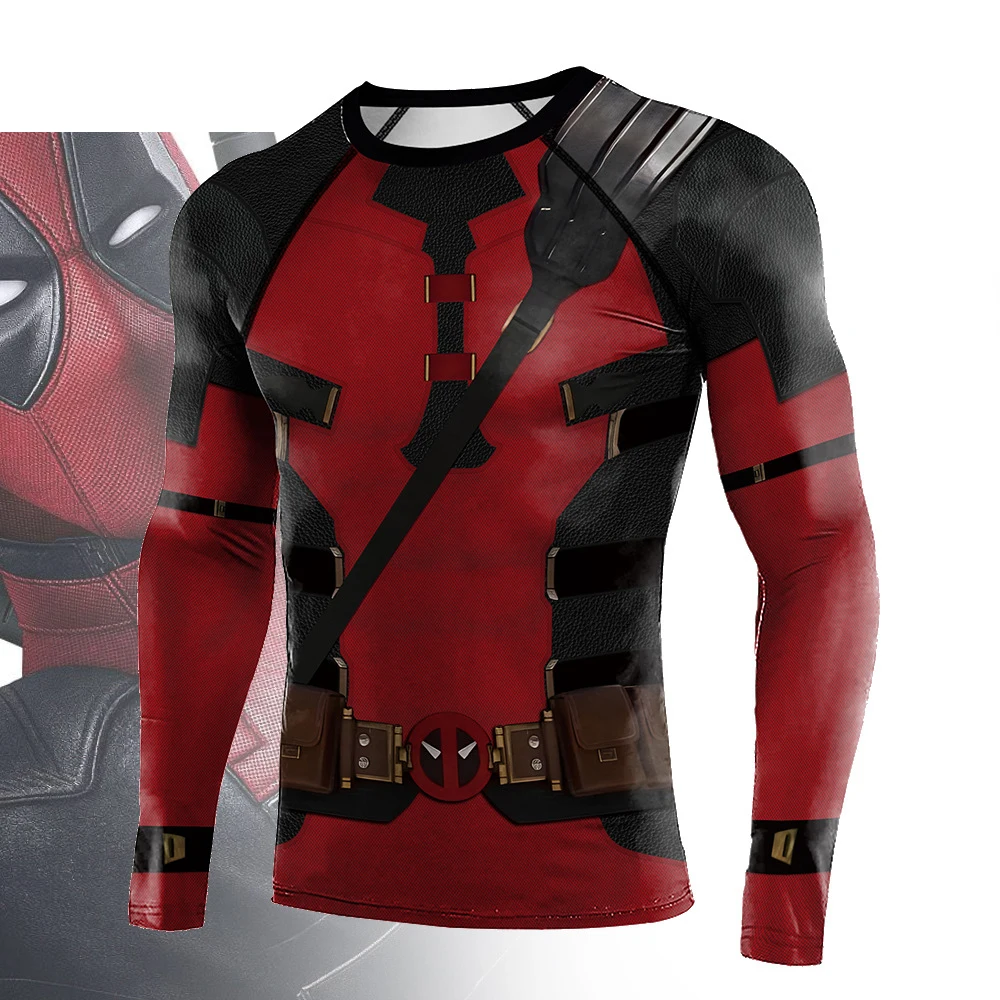Tights-T-Shirt-Cosplay-Comic-Deadpool-Cosplay-Compression-Deadpool ...