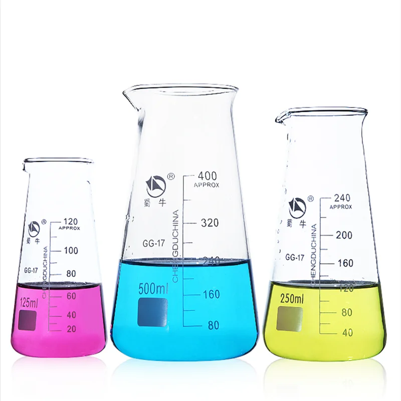 1Pcs-125ml-250ml-500ml-Conical-Three-corner-Glass-Beaker-Chemistry ...
