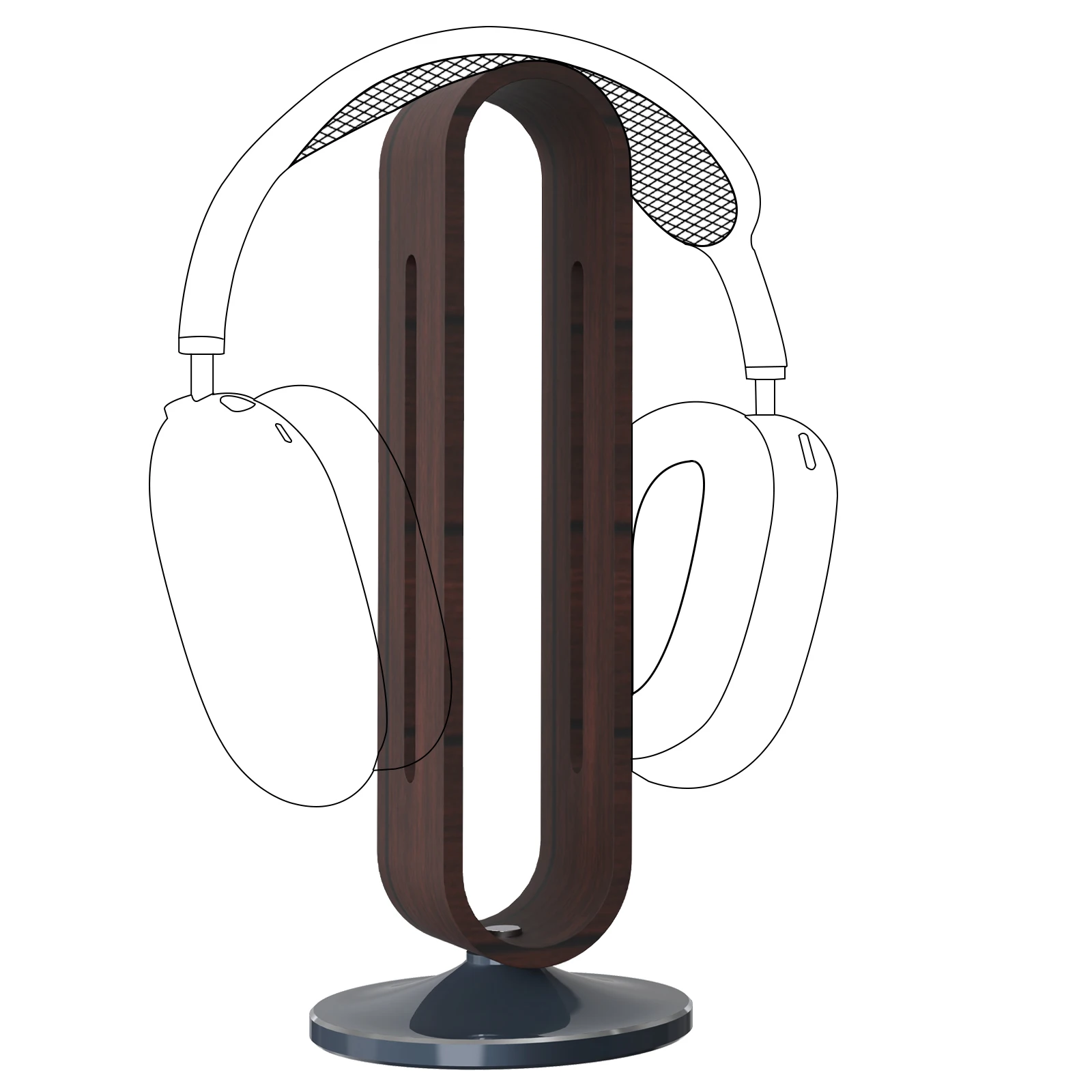 Geekria Universal Bamboo Wood Headphone Stand Rack Sturdy Gaming ...