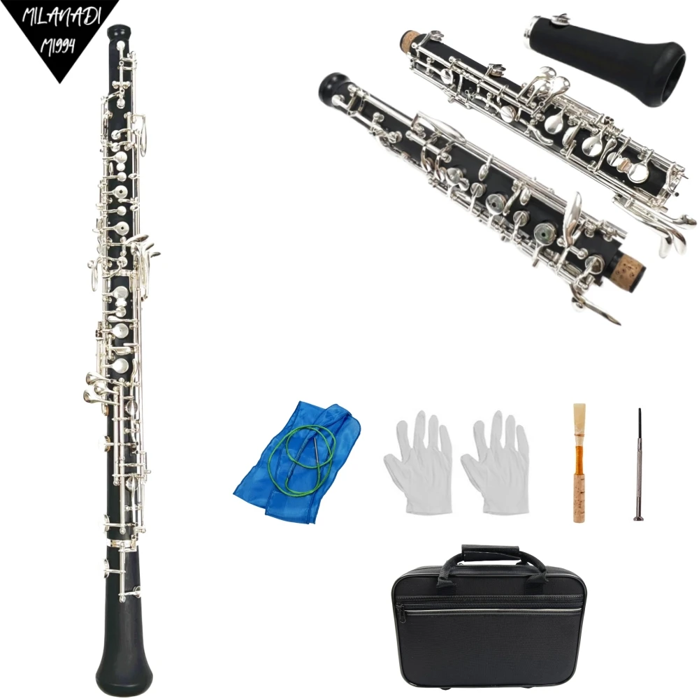 Professional-C-Key-Oboe-Semi-automatic-Style-Woodwind-Instrument-with-Oboe-Reed-Gloves-Leather ...