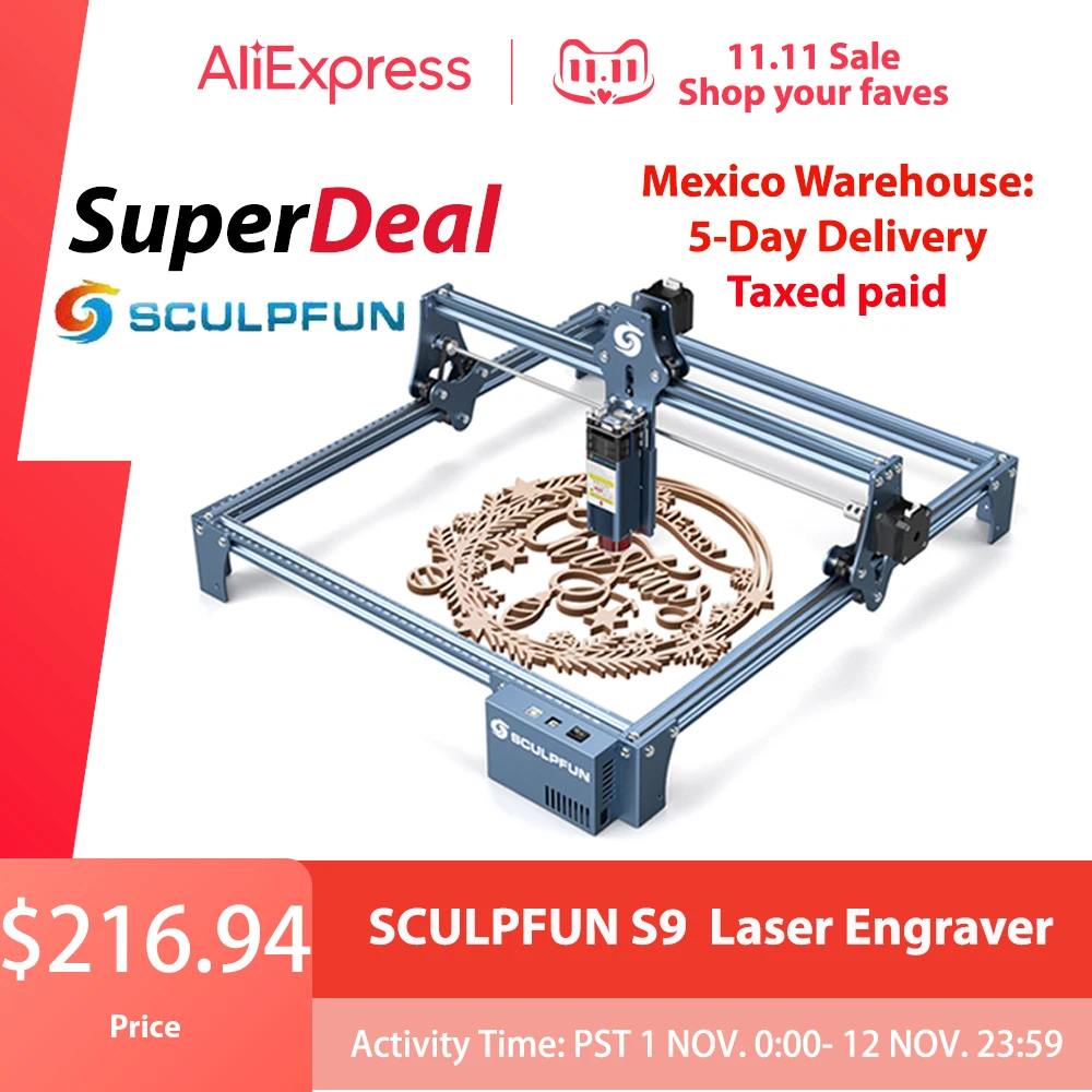 Sculpfun S9 90w Effect Laser Engraving Machine 410x420mm Ultra-thin ...