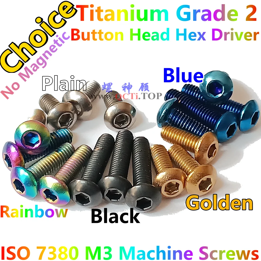 10pcs Button Head Rainbow M4 M5 M3 Titanium screw M3x4 M3x5 M3x6 M3x8 ...