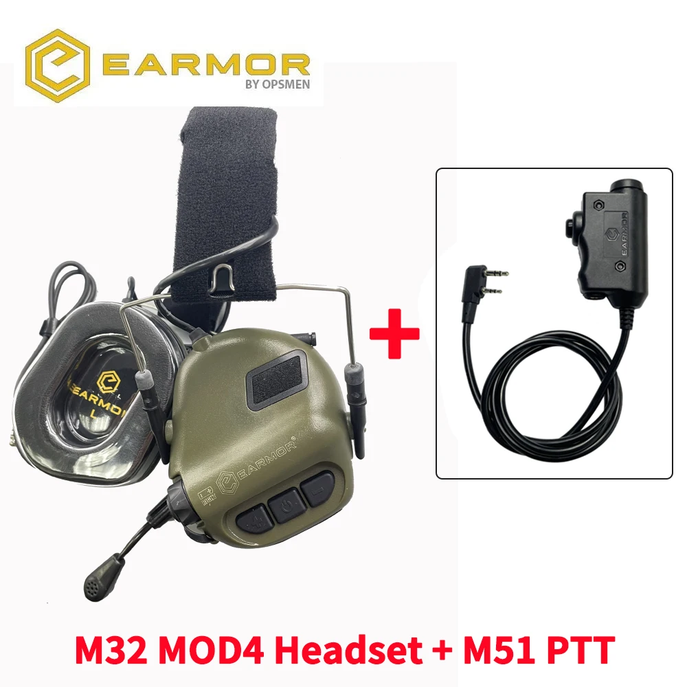 EARMOR-M32-MOD4-Tactical-Headset-U94-PTT-Adapter-Set-Suitable-for ...