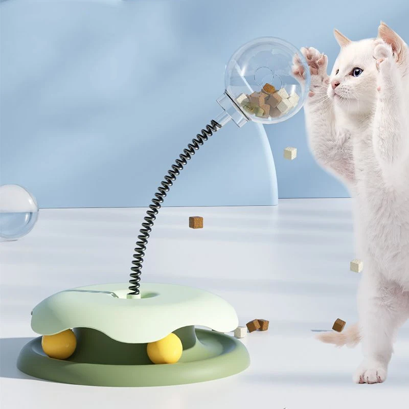 Cat-Feeder-Toy-for-Indoor-Cat-Slow-Feeders-Spring-Toy-Funny-Track-Ball ...