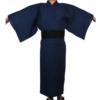 Japanese Traditional Samurai Kimono For Men Yukata Bathing Robe Hekoobi ...