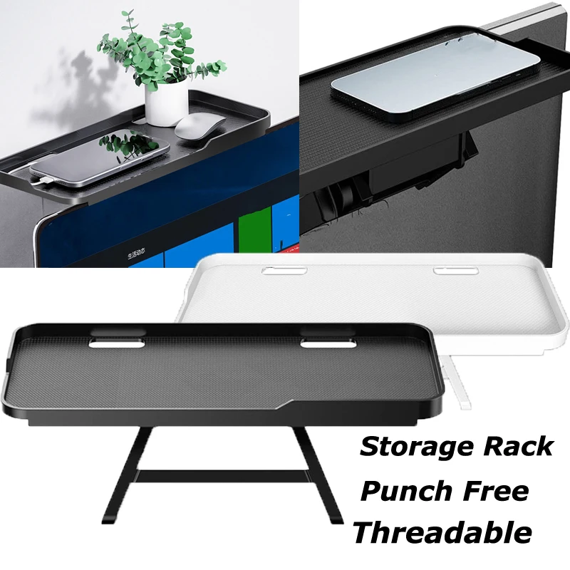 Space Saving Storage Rack Stable Punch Free Screen Top Shelf Phone ...