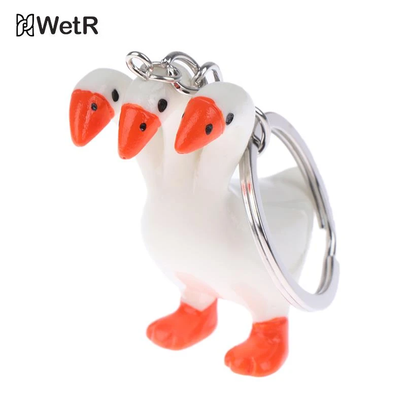 Three Headed Keychain | Resin Animal Bag | Goose Key Chain | Goose ...
