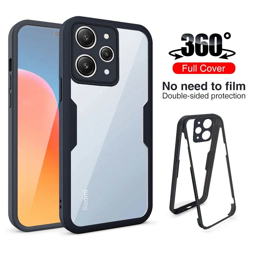 Redmi12-4G-Case-360-Full-Coverage-Shockproof-Coque-For-Xiaomi-Redmi-12 ...