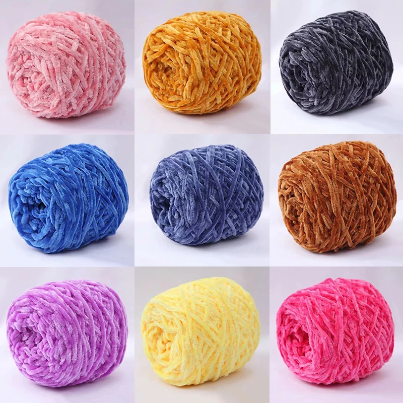 100g-Chenille-Velvet-Thick-Yarn-Soft-Crochet-Yarn-For-Hand-Knitting ...