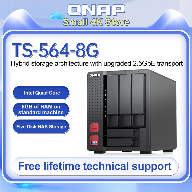 QNAP-TS-564-8G-NAS-Network-Storage-High-performance-Intel-Quad-Core ...