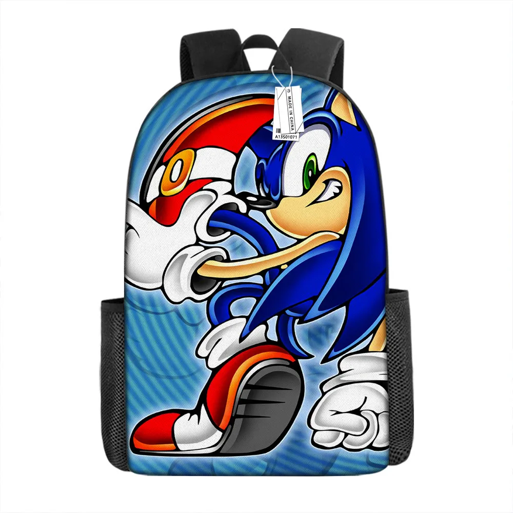 New Cartoon School Bag Sonic The Hedgehog Knuckles Tails Shadow Amy ...