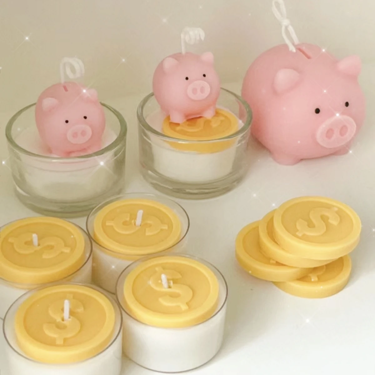 Piggy-bank-gold-coin-silicone-mold-Aromatherapy-candle-mold-Homemade ...