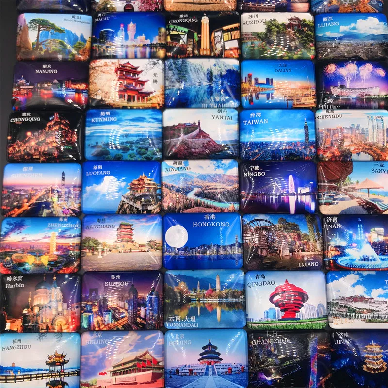 Crystal Magnetic Fridge Magnet Beijing Yunnan Chengdu Refrigerator ...