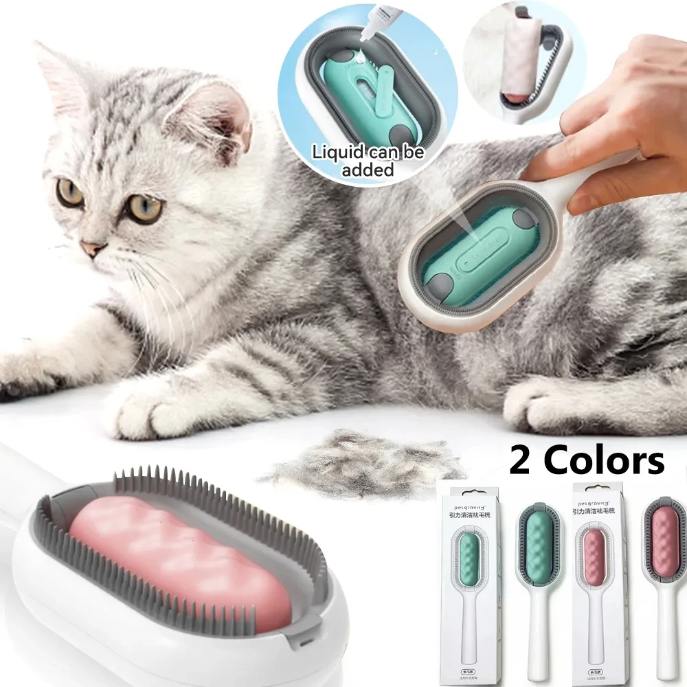 Cat-Brush-Pet-Grooming-Comb-With-Water-Tank-Double-Sided-Hair-Removal ...