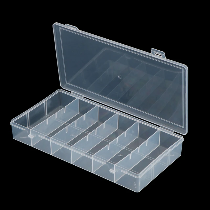 6-Grids-Compartment-Plastic-Storage-Box-Practical-Toolbox-Transparent ...