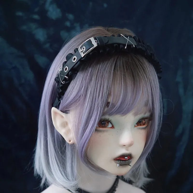 Handmade-Womens-Gothic-Punk-Leather-Rivet-Hair-Hoop-Buckle-Headband ...