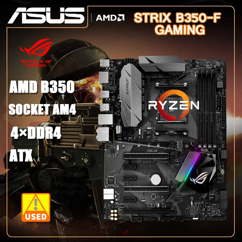 Asus-placa-base-AM4-ROG-STRIX-para-videojuegos-B350-F-AMD-B350-DDR4 ...