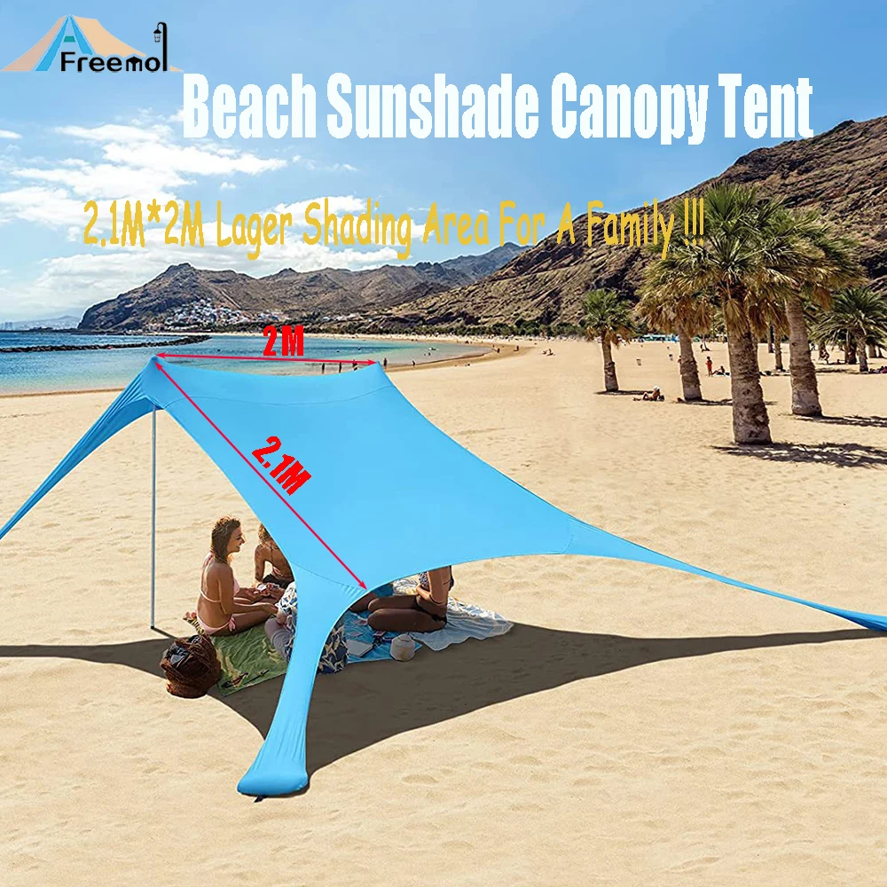 Family Beach Sunshade 2M*2.1M Large Area Lightweight Sun Shade Tent ...