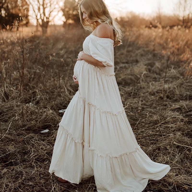 Boho Maternity Gown Photography Long Dress Pregnant Women for Baby ...