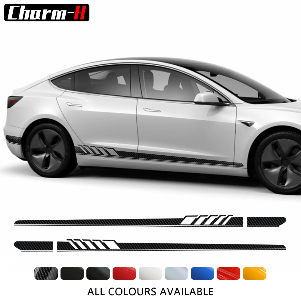 2pcs-Car-Edition-1-Racing-Stripes-Sport-Decals-Door-Side-Skirt-Body ...