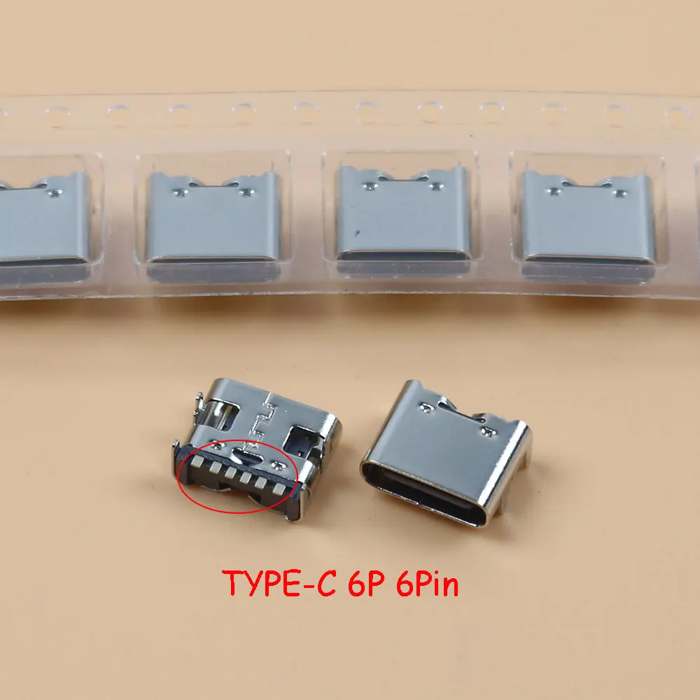 10-50pcs NEW 6 Pin SMT Socket Connector Micro USB Type C 3.1 Female ...