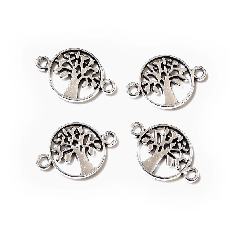 50pcs-18x12mm-Argento-Antico-Placcato-Albero-di-Fascini-Del-Pendente ...