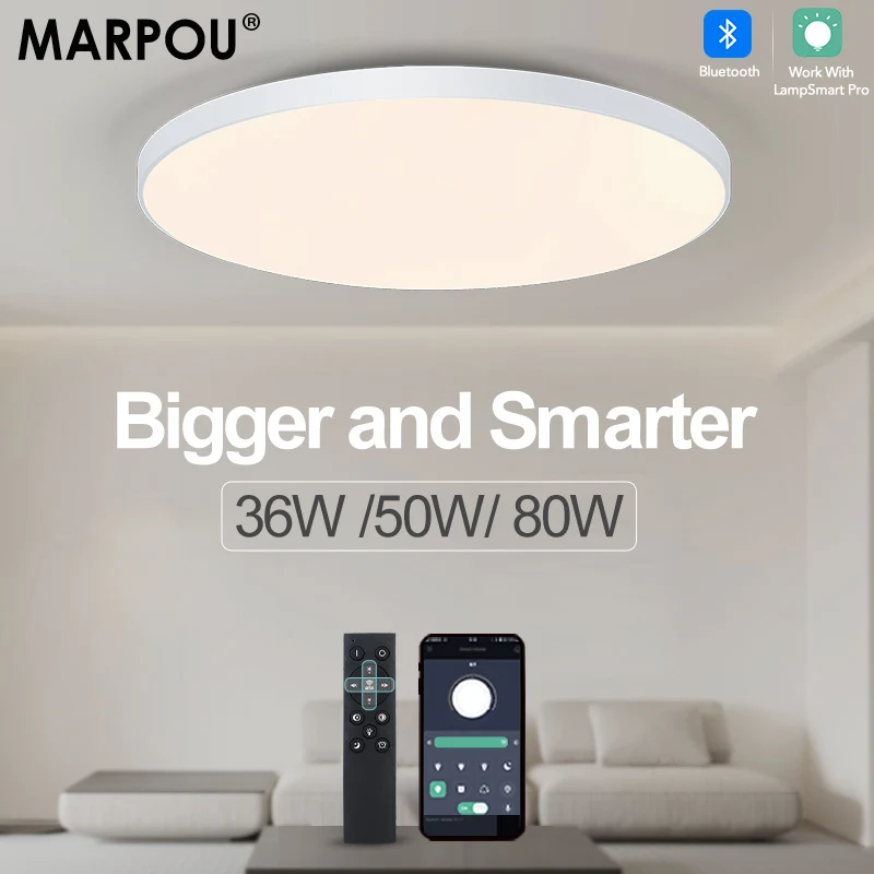 Marpou Led Plafond Lamp Smart Moderne Plafond Lampen Voor Woonkamer 36W ...
