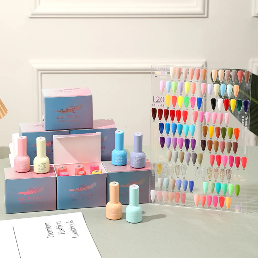 120-colores-Jr-Nail-Polaco-6colores-caja-Private-etiqueta-UV-Gel-semi ...
