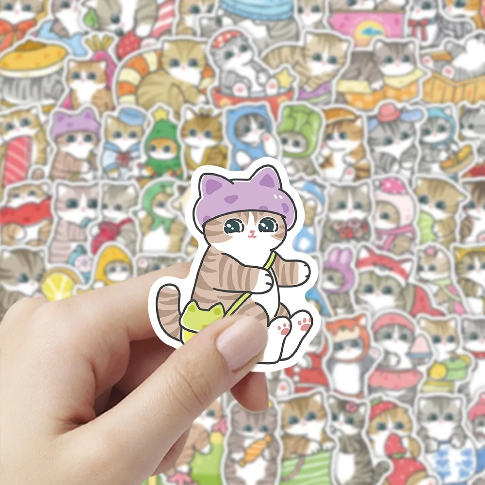 Maofu Shandi Sticker Book (103Pcs) - Cat Ears & Paws Decor for Water ...