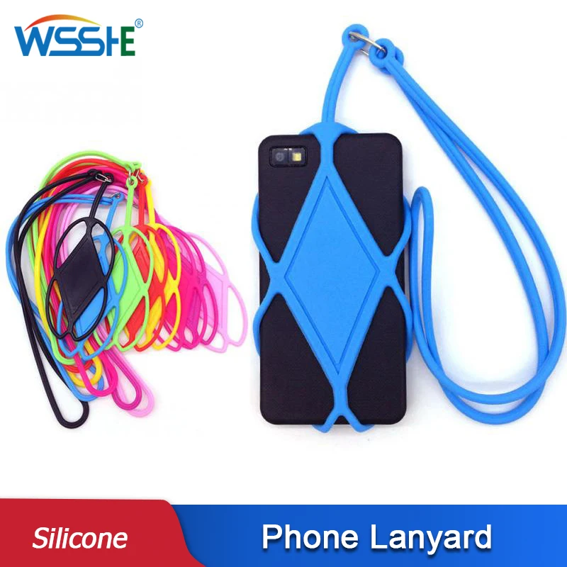 Silicone Cell Phone Lanyard Holder Case Cover Key Rope Neck Strap ...
