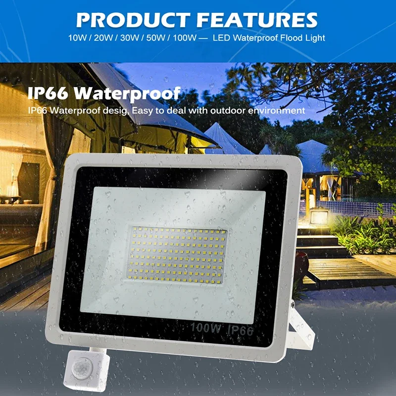 Led-Schijnwerpers-Pir-Bewegingssensor-10W-20W-30W-50W-100W-IP66 ...