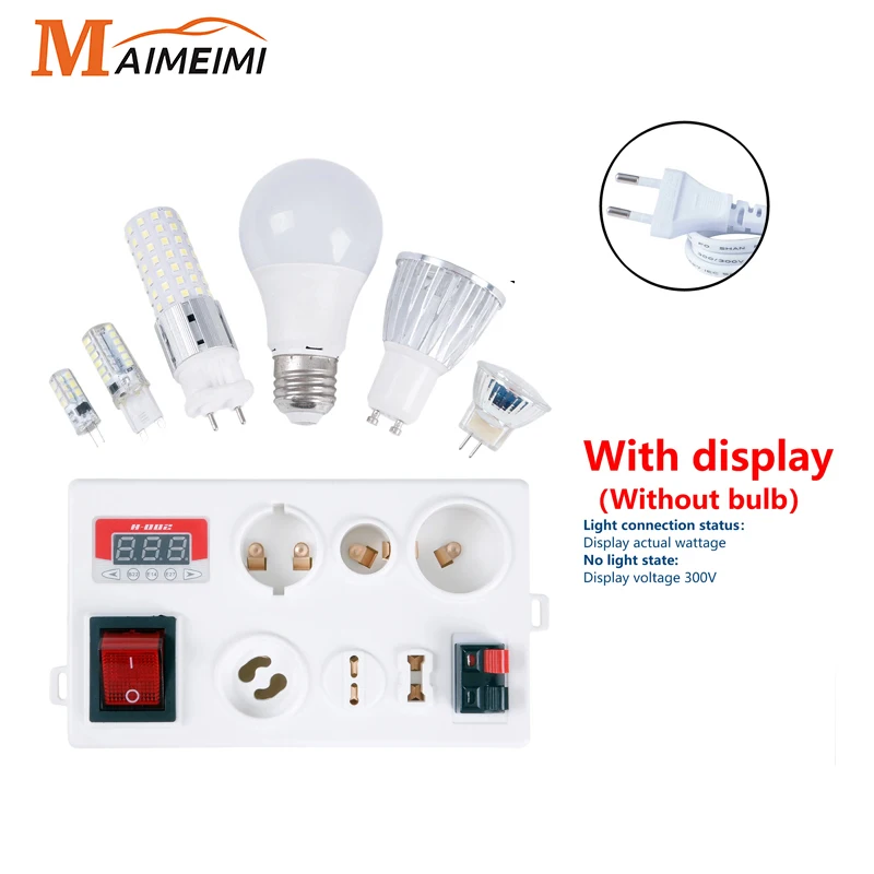 LED Lamp Bulb Light Voltage Power Quick Fast Tester Holder for E27 B22 ...