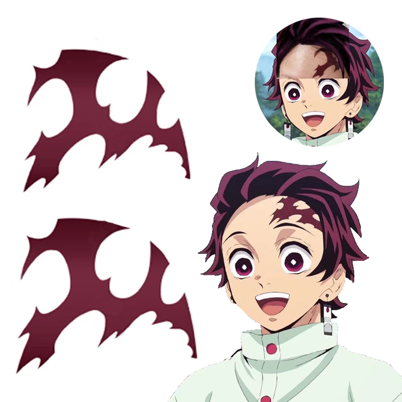 Anime Demon Slayer Kamado Tanjirou Forehead Scar Tattoo Cosplay ...