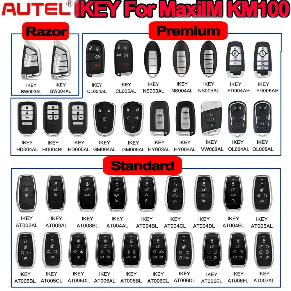 Autel MaxiIM KM100 IKEY K518 Series Universal Programmable Smart Car ...