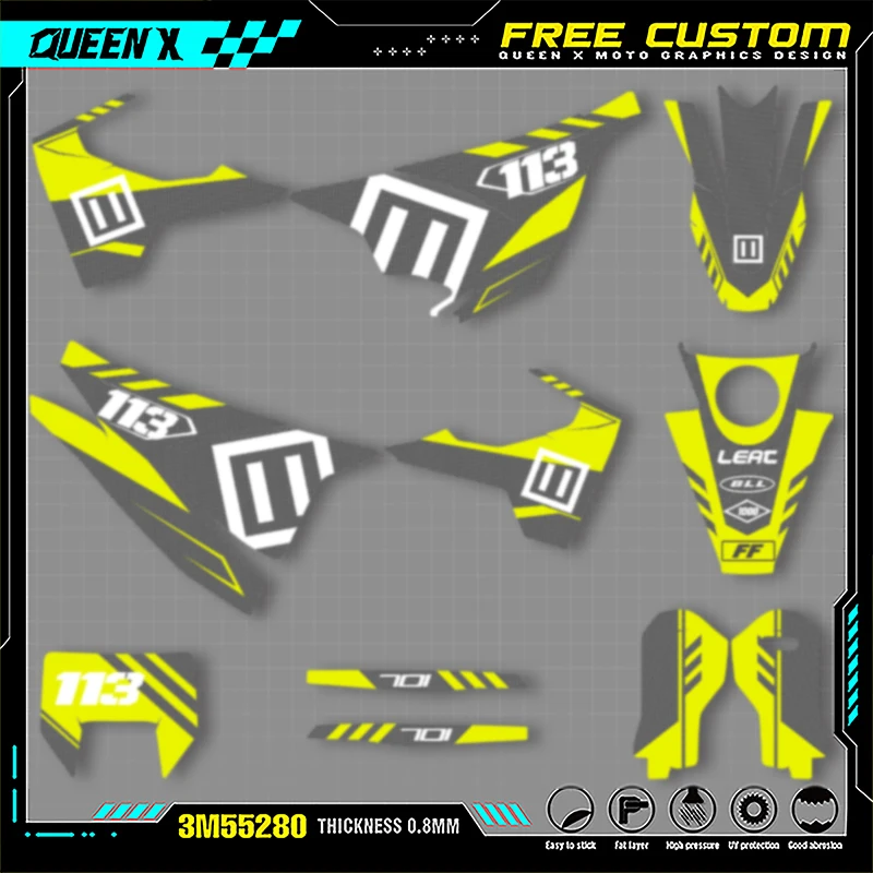 QUEEN X MOTO Custom Team Graphics Decals Stickers Kit For Husqvarna ...