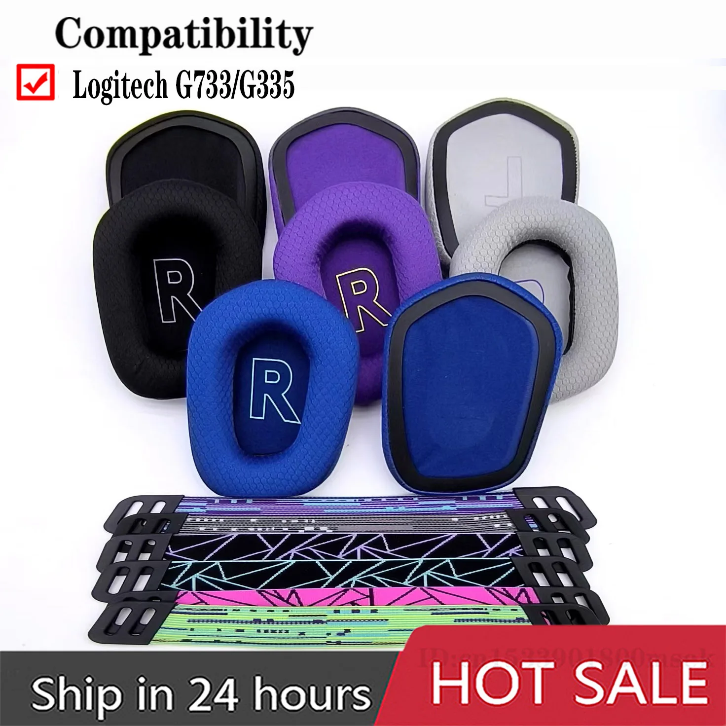 G335-Replacement-foam-Ear-Pads-pillow-Cushion-Cover-For-Logitech-G733 ...