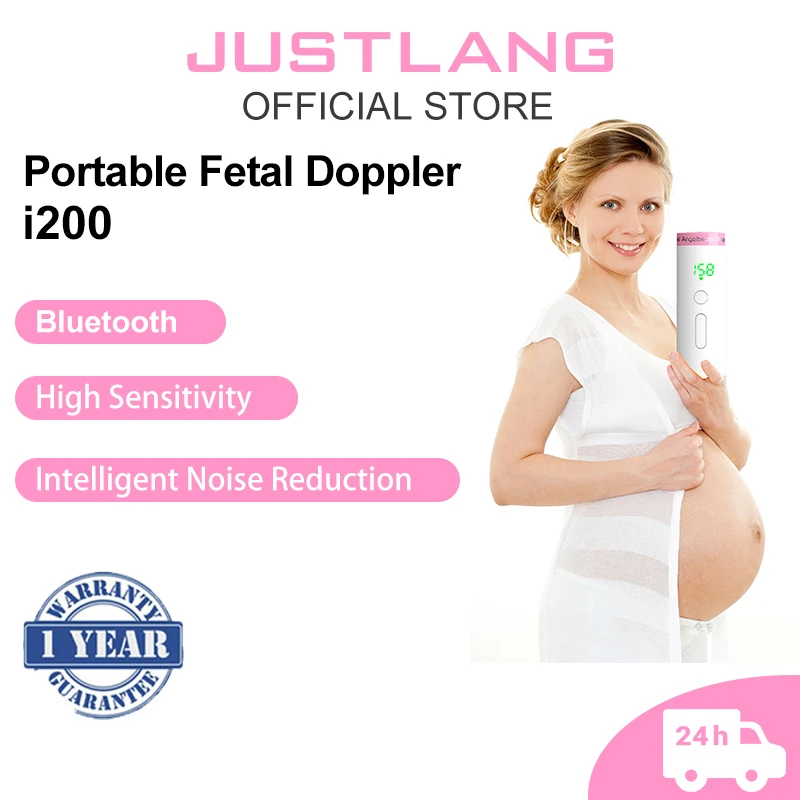 JUSTLANG-Recarreg-vel-Doppler-Fetal-Heart-Rate-Monitor-para-o-beb-Gravidez-Heartbeat-Detector ...