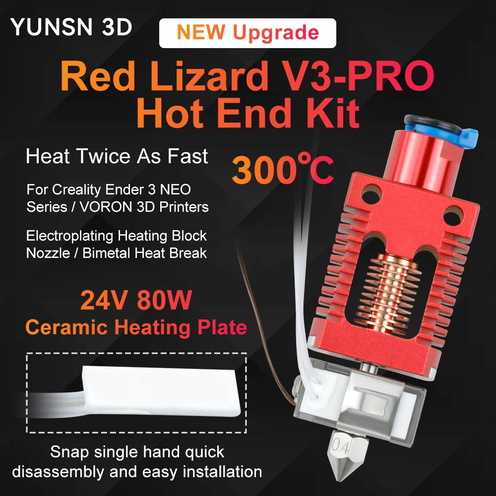 Red-Lizard-V3-Pro-VORON-2-4-Hotend-Electroplated-Nozzle-Tri-metal-Heat ...