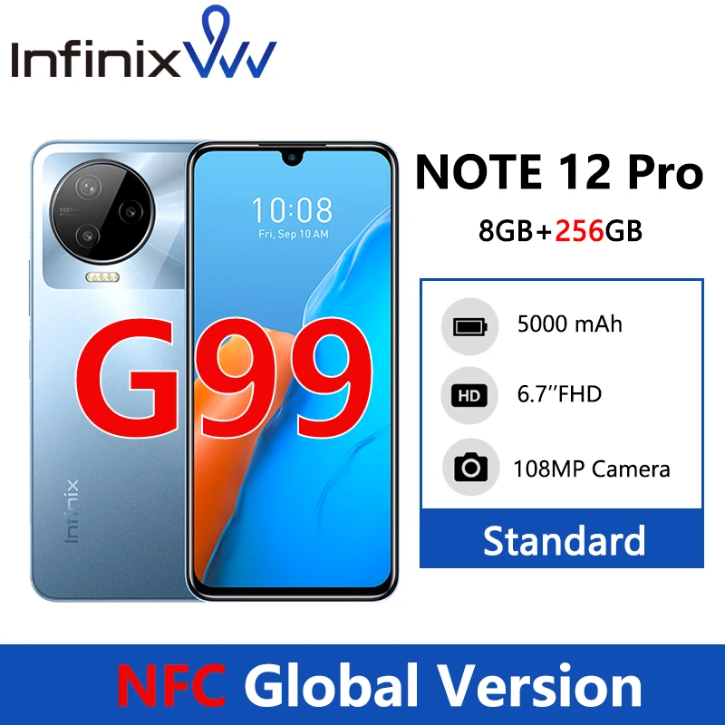 infinix NOTE 12 PRO 4G NFC 8GB 256GB Smartphone Helio G99 Processor 6.7 ...