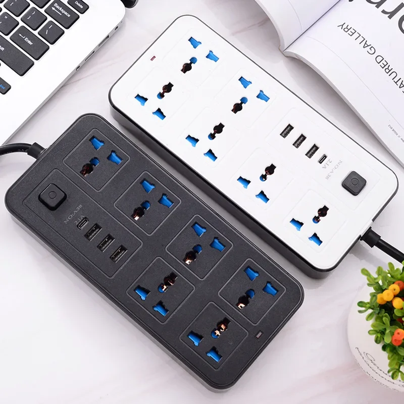 Power Multi Tap Universal Plug EU US UK Outlet Power Strip with 1.8m ...